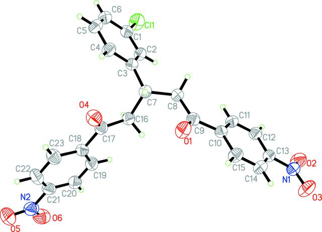 (IUCr) 3-(3-Chloro­phen­yl)-1,5-bis­­(4-nitro­phen­yl)pentane-1,5-dione